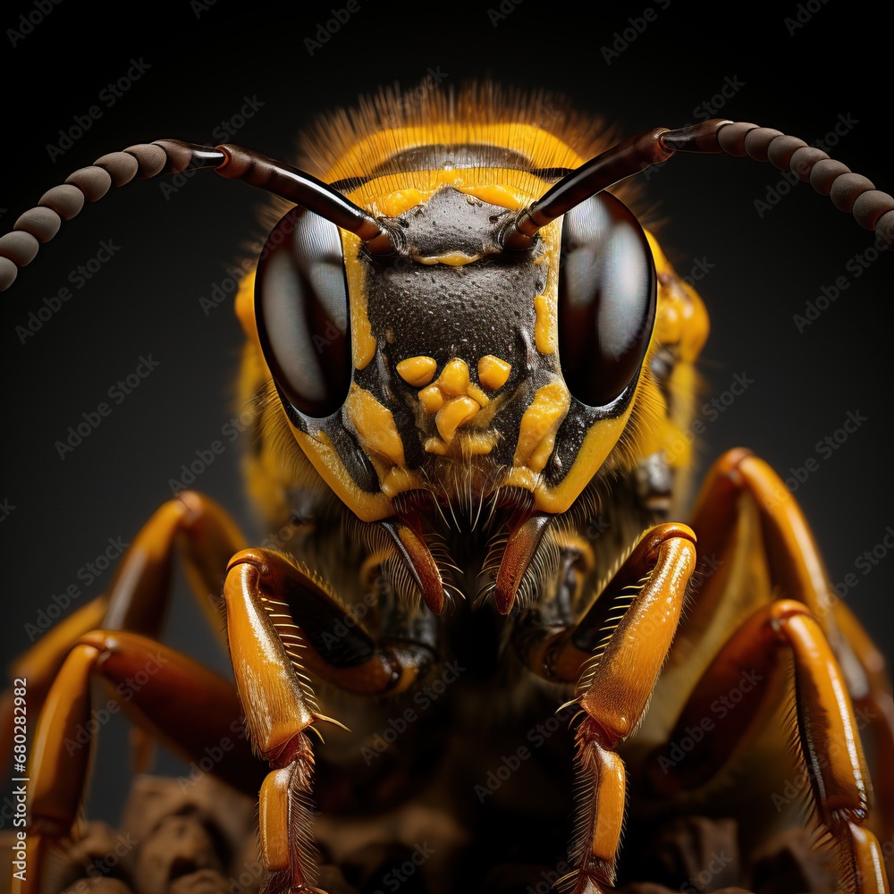 Murder hornet or Asian giant insect. Huge predator that kills honeybees ...