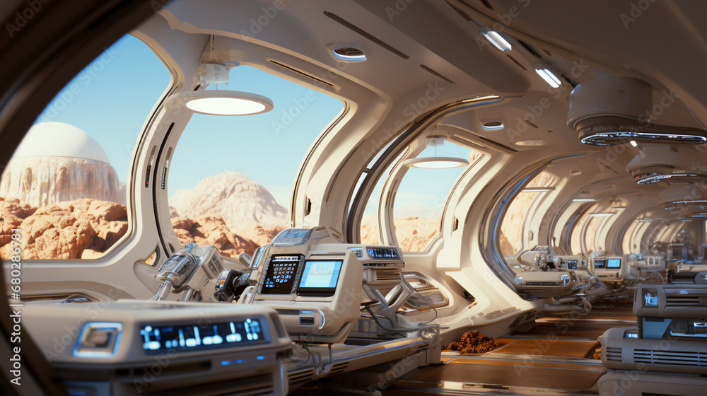 Medical technology with robotic assisted surgery in operating room with ...