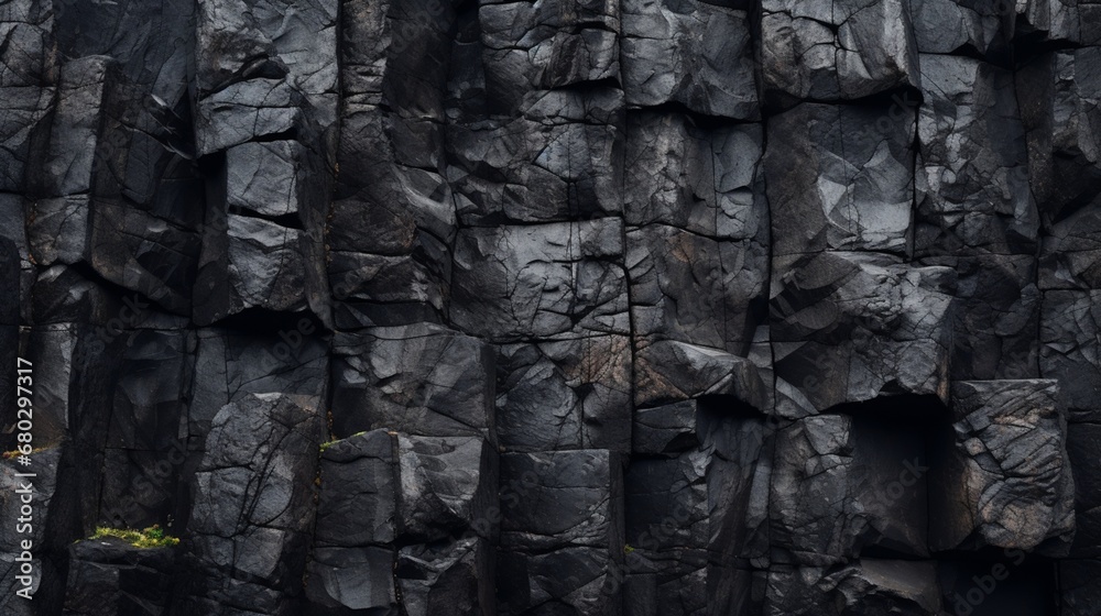 Volcanic Basalt: An image showcasing the raw, dark beauty of volcanic ...