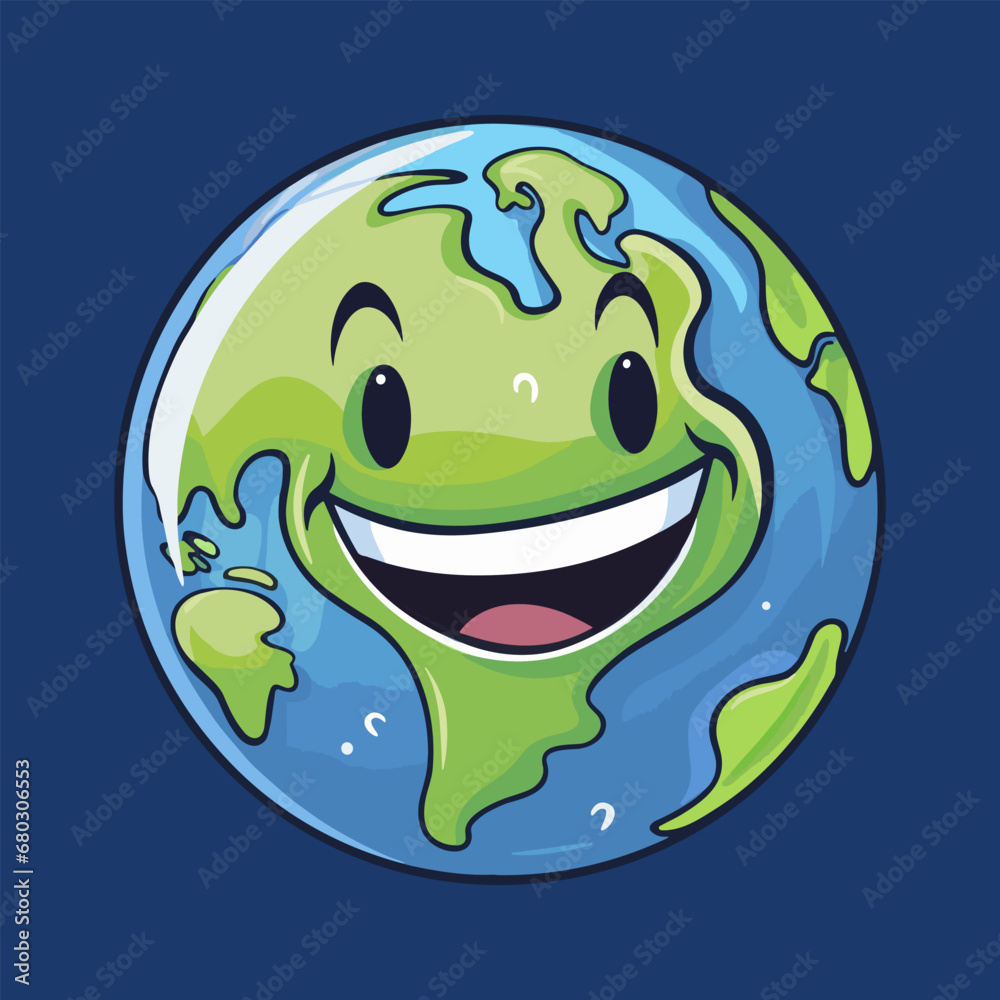 Planet Earth cartoon illustration. World environment and Earth day ...