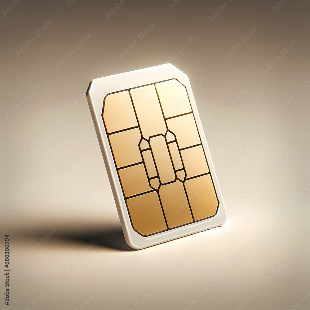 Detailed image of a SIM card on a neutral background, highlighting its ...