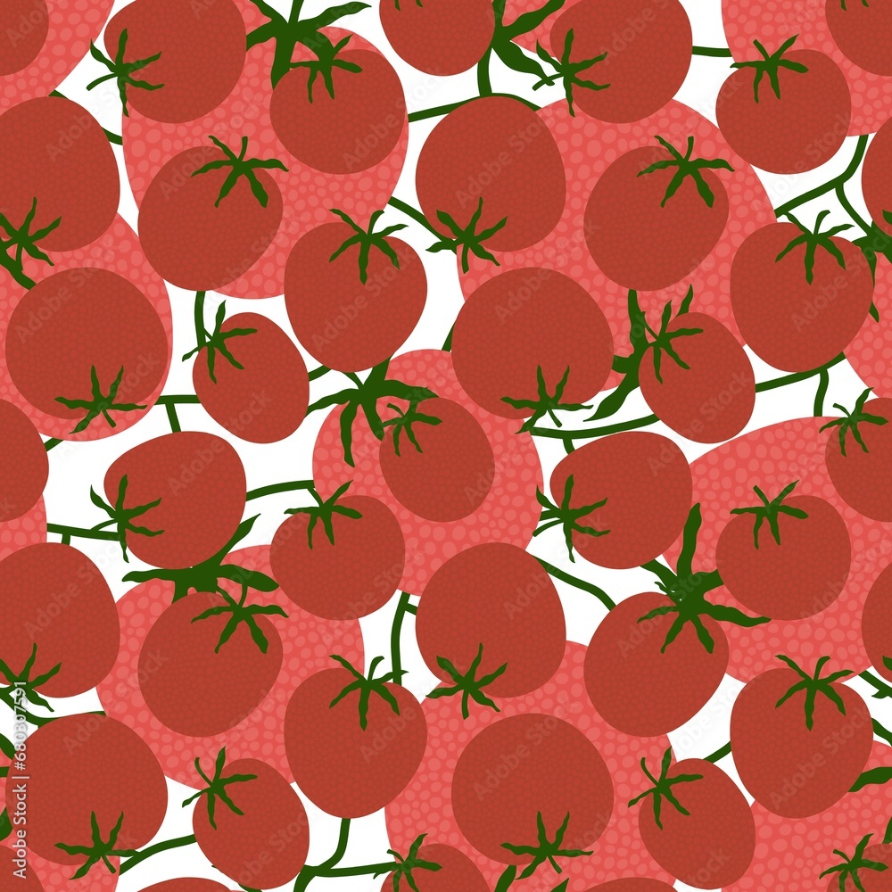 Summer vegetable seamless tomato pattern for wrapping paper and fabrics ...