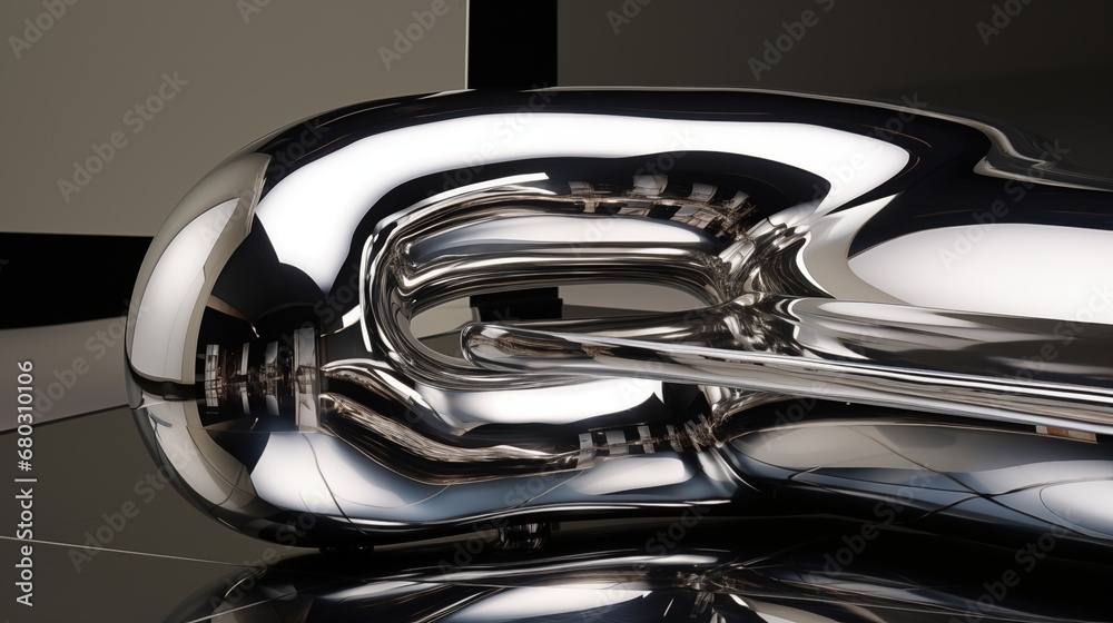 Glossy and reflective chrome surface with a mirror finish Stock Photo ...