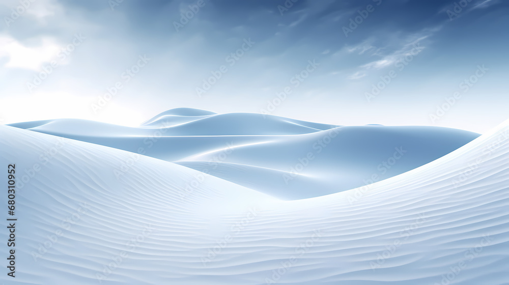 ice cold frozen snow mountain dune landscape background. abstract white ...