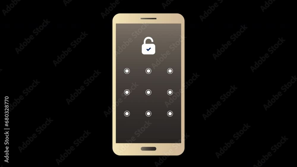 Smartphone Pattern Lock security animation Alpha Channel. Mobile ...