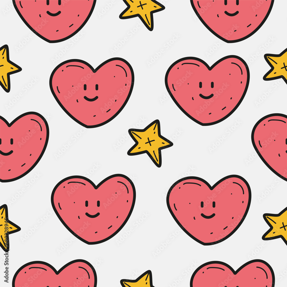 Cartoon heart pattern for background, wallpaper and print Stock Vector ...
