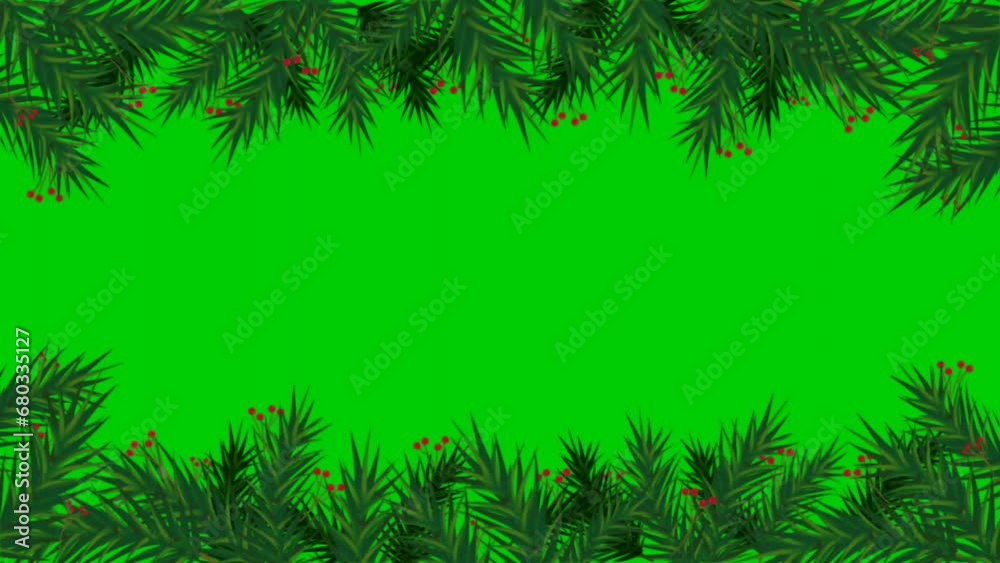 3d animation of christmas frame isolated on green screen background ...