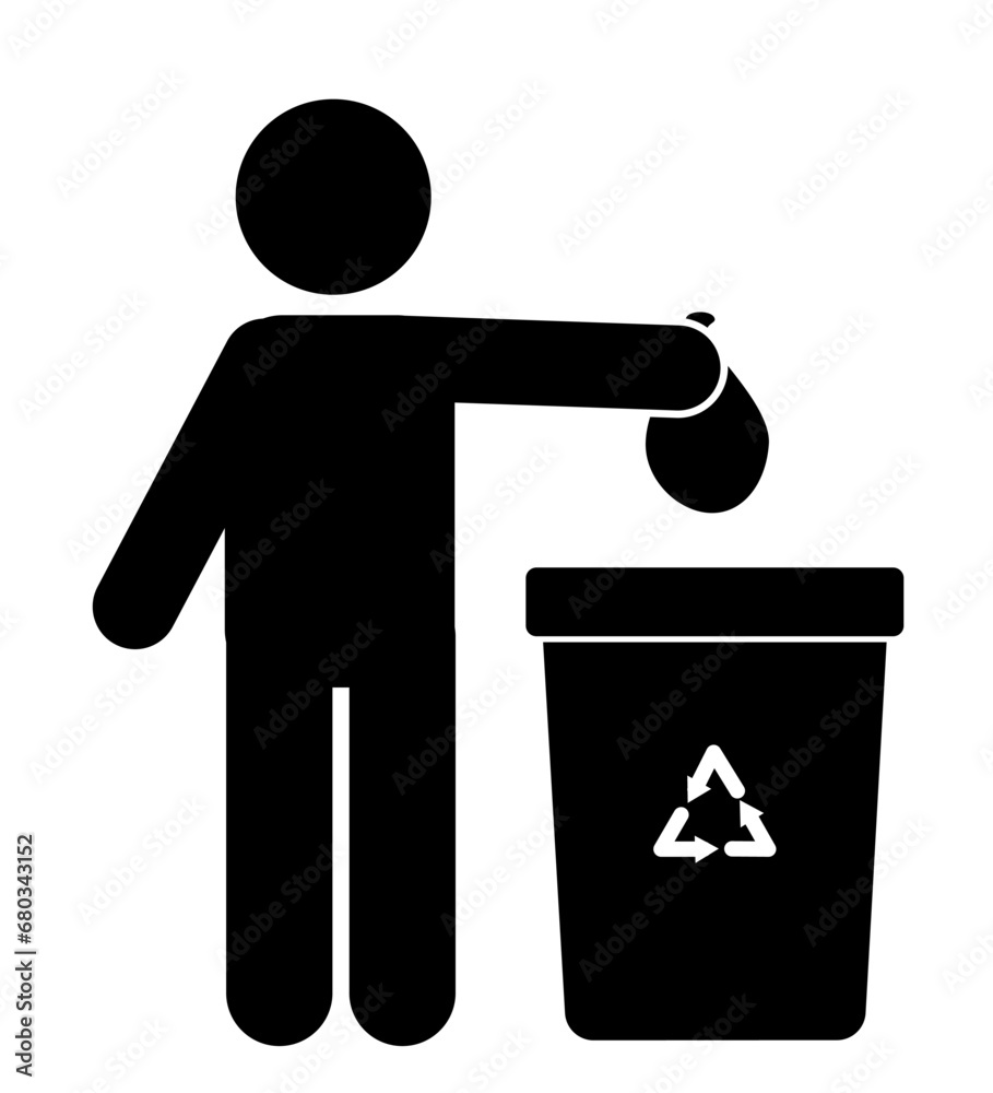 Vecteur Stock stick figure vector illustration, flat character throwing ...