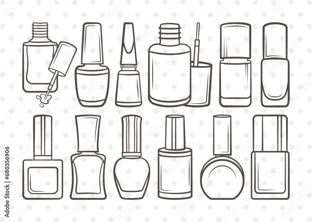 Vetor de Nail Polish Clipart SVG Cut File | Nail Polish Bottle Svg ...