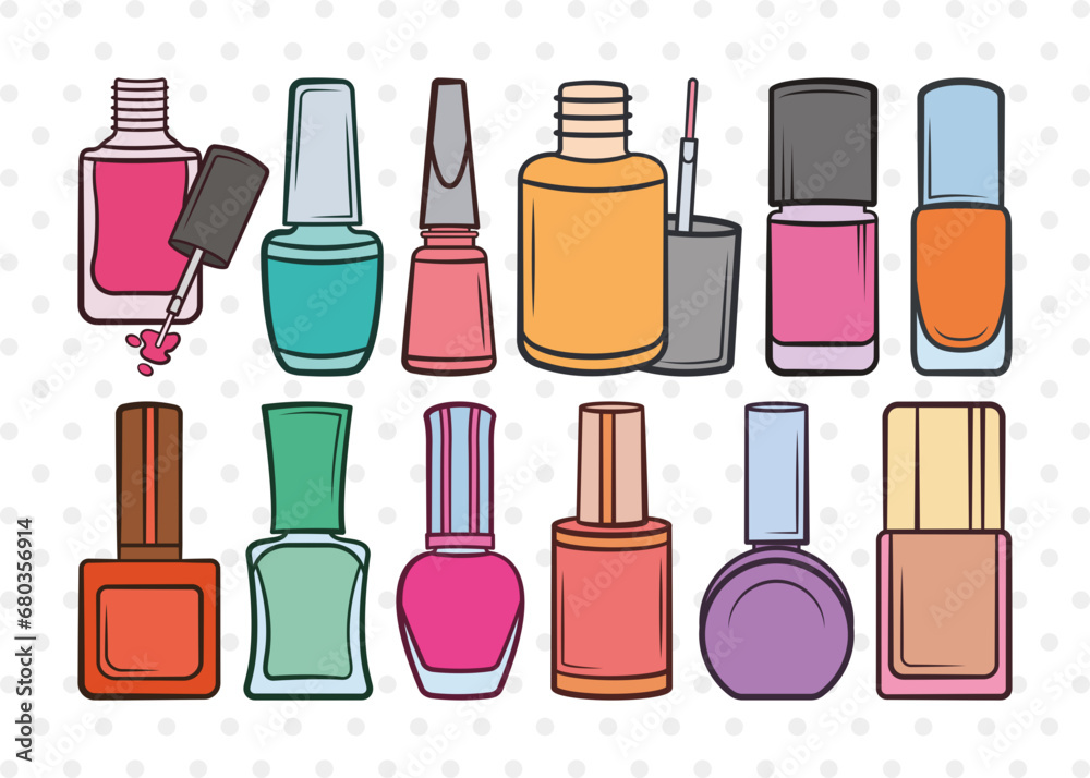 Vetor de Nail Polish Clipart SVG Cut File | Nail Polish Bottle Svg ...