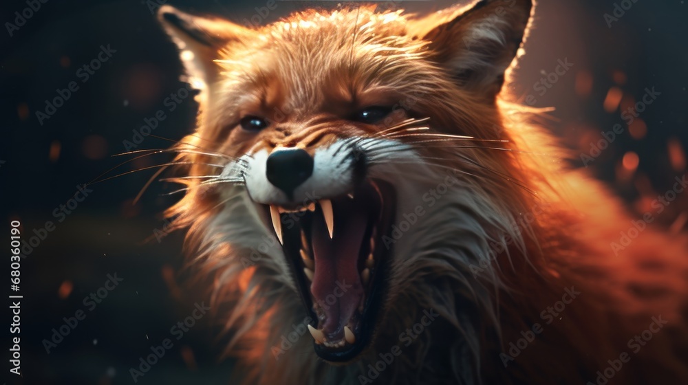 angry fox background wallpaper ai generated Stock Illustration | Adobe ...