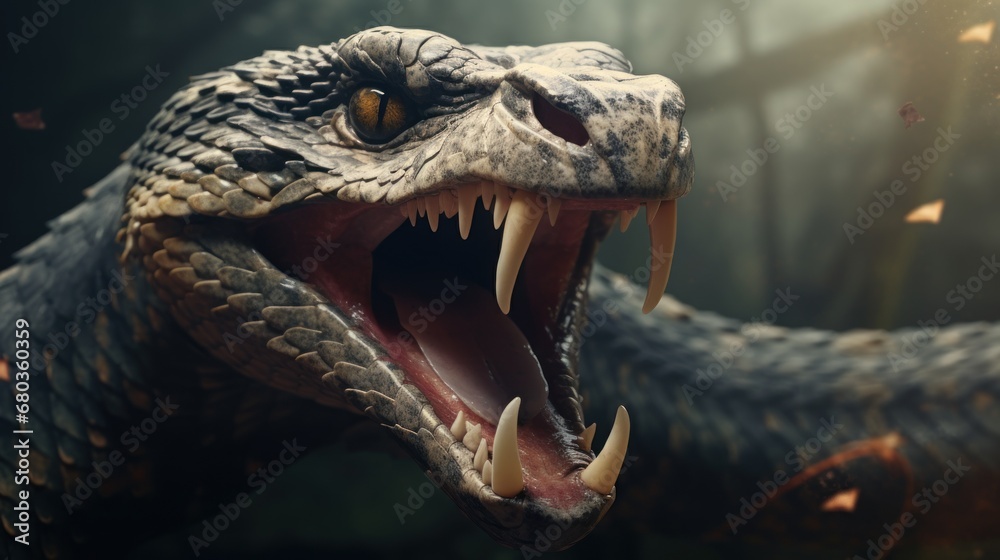 big angry snake background image wallpaper ai generated Stock ...