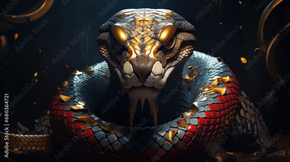 king cobra snake background wallpaper ai generated Stock Illustration ...