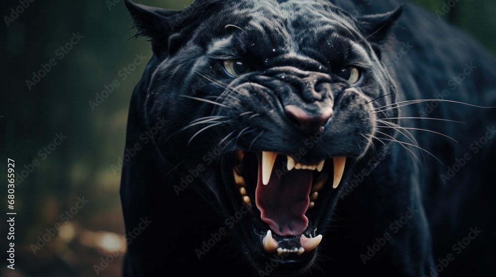 the panther is angry background wallpaper ai generated Stock ...