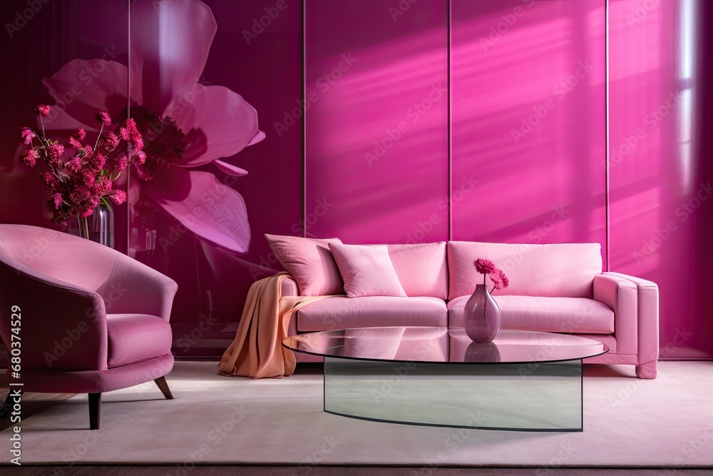 Vibrant Magenta Color Matte Glass Effect for Interior Design: Transform ...