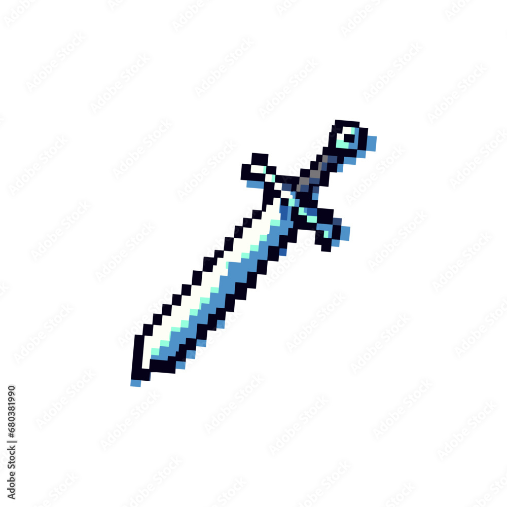 sword illustration in pixel art style, pixelated, 8 bit, vector ...