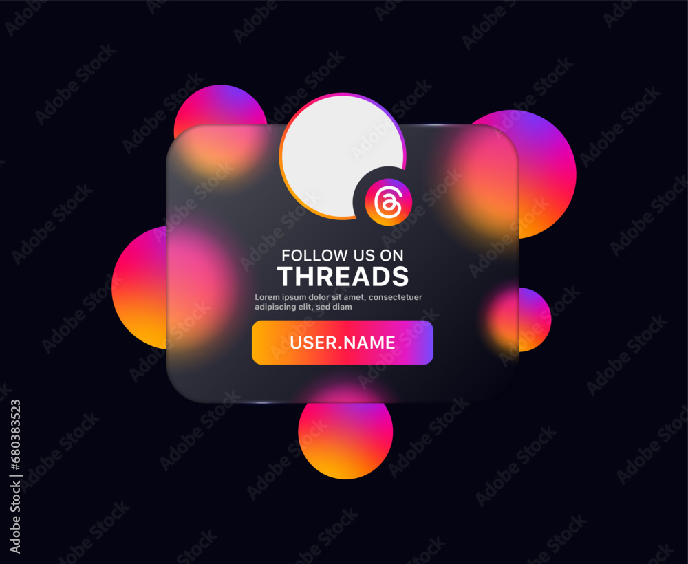 follow Join us on instagram threads social media icon logo button in ...