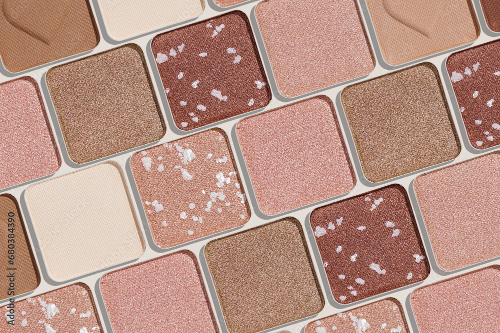 Minimal pattern of eye shadow beige tones swatches, monochrome photo ...