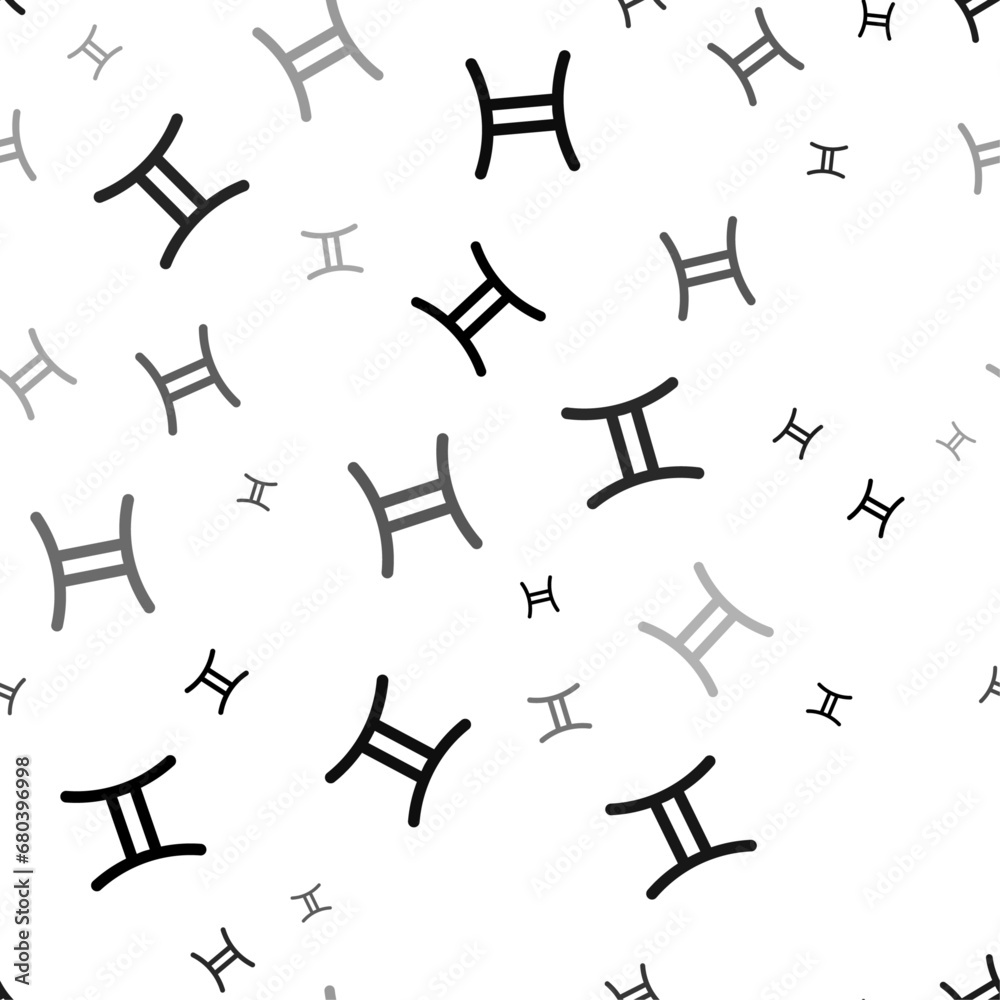 Seamless vector pattern with zodiac gemini symbols, creating a creative ...