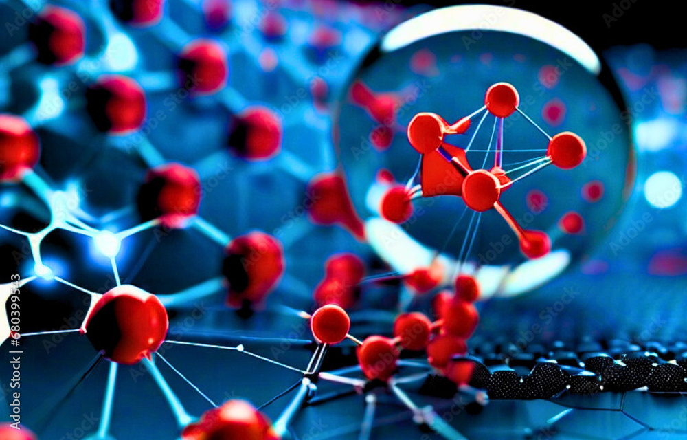 Abstract Iron Molecule Structure, Scientific Concept of Iron Atom ...