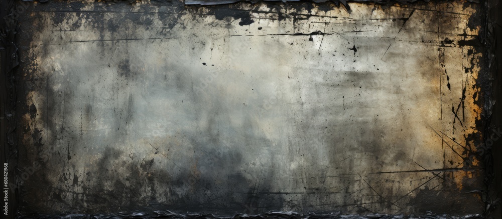 In the old grunge frame, an abstract illustration emerges, showcasing a ...