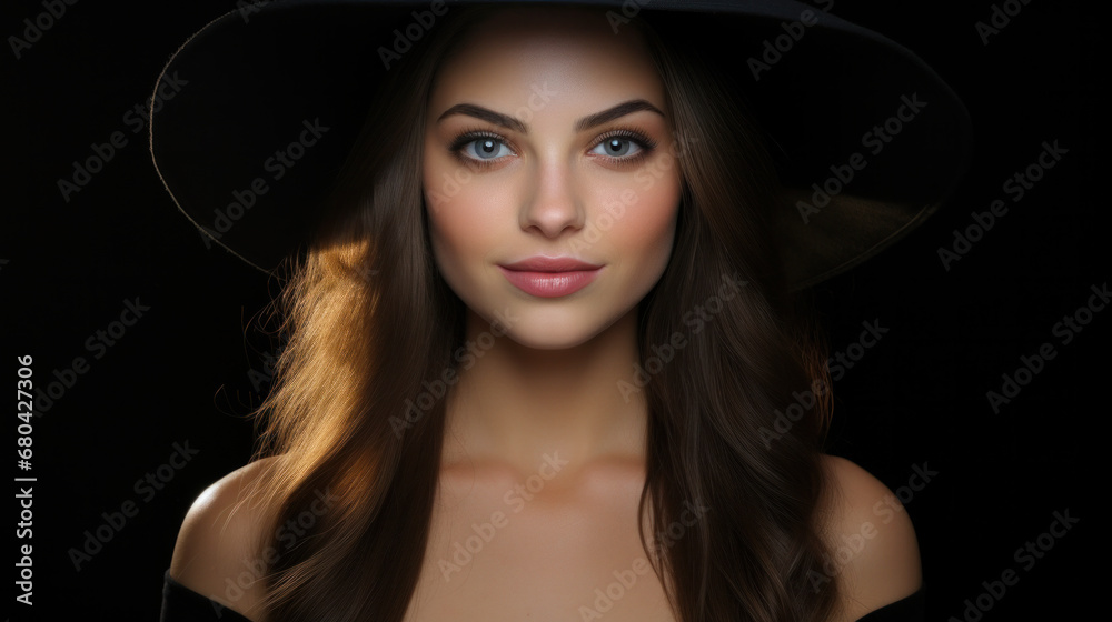 Portrait fantasy gothic red-haired woman witch. Vampire girl in blue ...