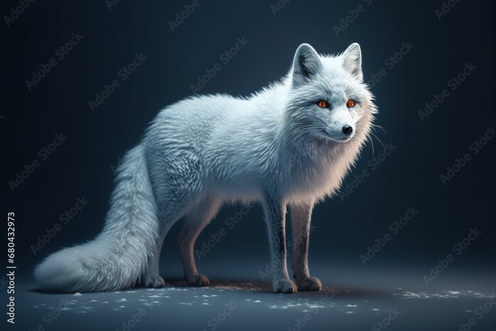 Image of white fox with red eyes on a clean background., Wildlife ...