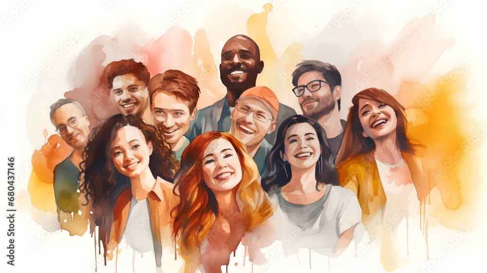 A joyful assembly of diverse friends from various ethnic and cultural ...