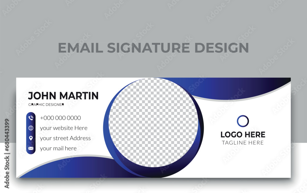 social media Email Signature cover design template with for creative ...