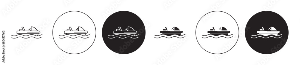 Pedalo line icon set. Pedal water boat symbol for ui designs. Stock ...