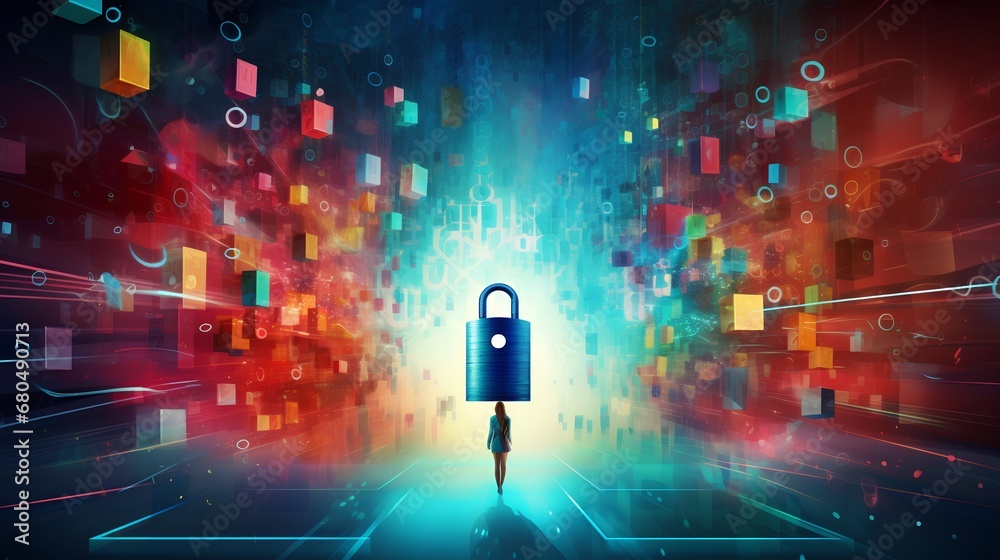 An illustration of advanced digital safety software providing robust ...