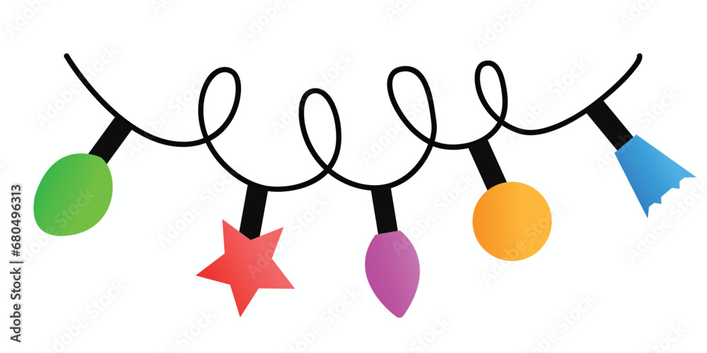Christmas lights clipart vector. Christmas light bulbs clipart vector ...
