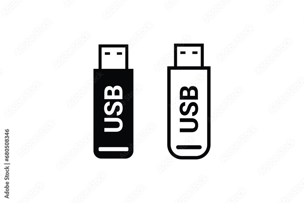 Usb cables icons. Electronic device input cable cords, Vector set phone ...