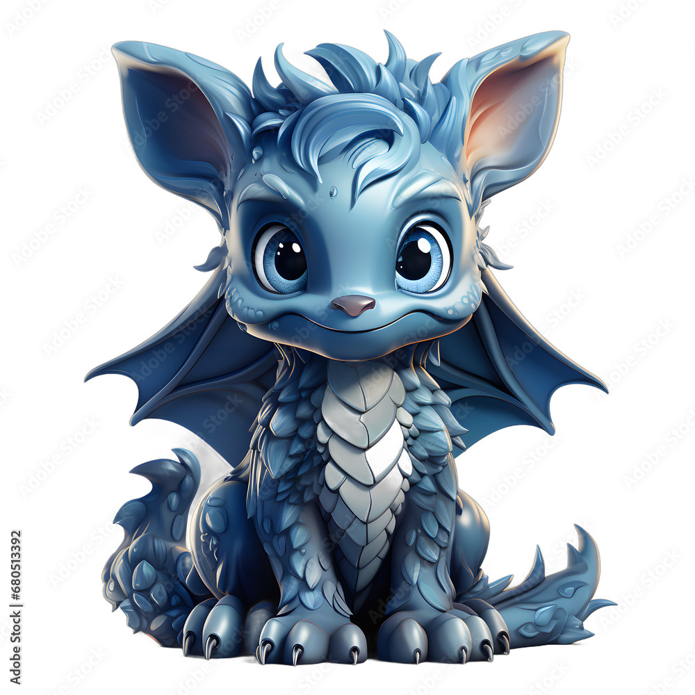 Cute blue dragon, blue dragon, end of the year Stock Illustration ...