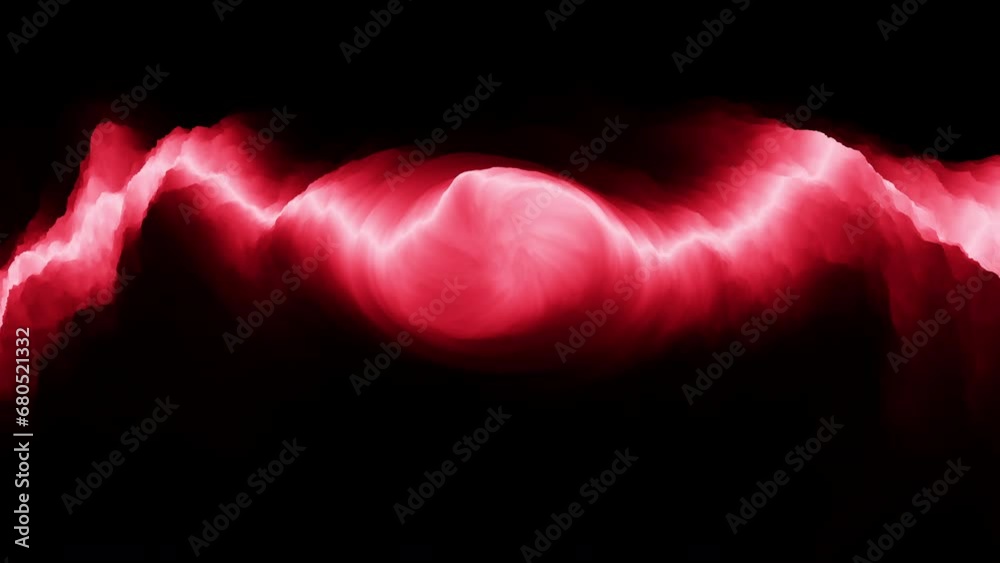An abstract red waveform on a black background. It could be used as a ...