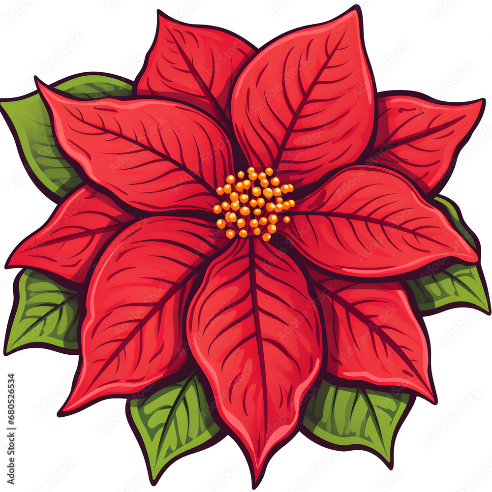 clipart of Poinsettia flower, christmas clipart, x-mas, holiday ...