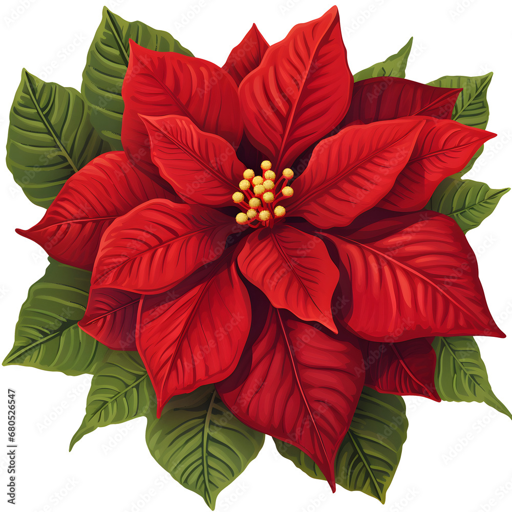 clipart of Poinsettia flower, christmas clipart, x-mas, holiday ...