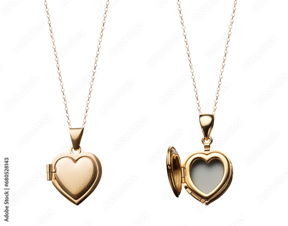 Locket and chain - Heart shaped - open and closed locket Stock Photo ...