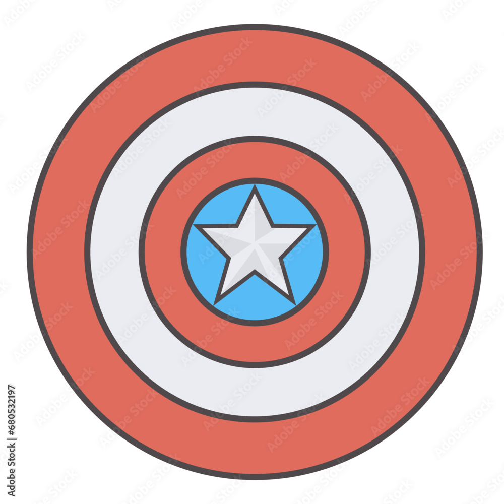 Round shield sign in the national colors of the American flag. Stock ...