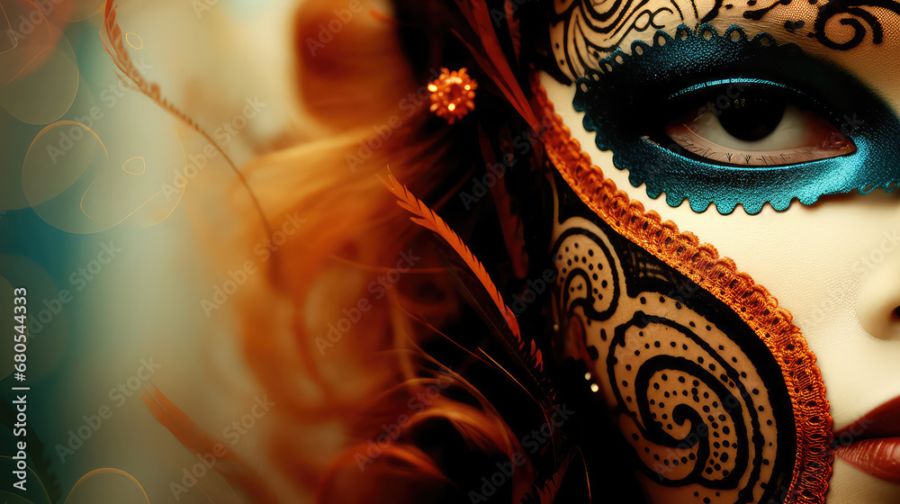 An artistic and captivating portrayal of a beauty woman adorned in ...