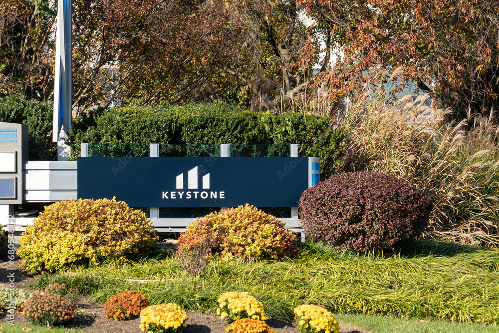 Keystone logo sign is seen in Bala Cynwyd, Pennsylvania, USA, on ...