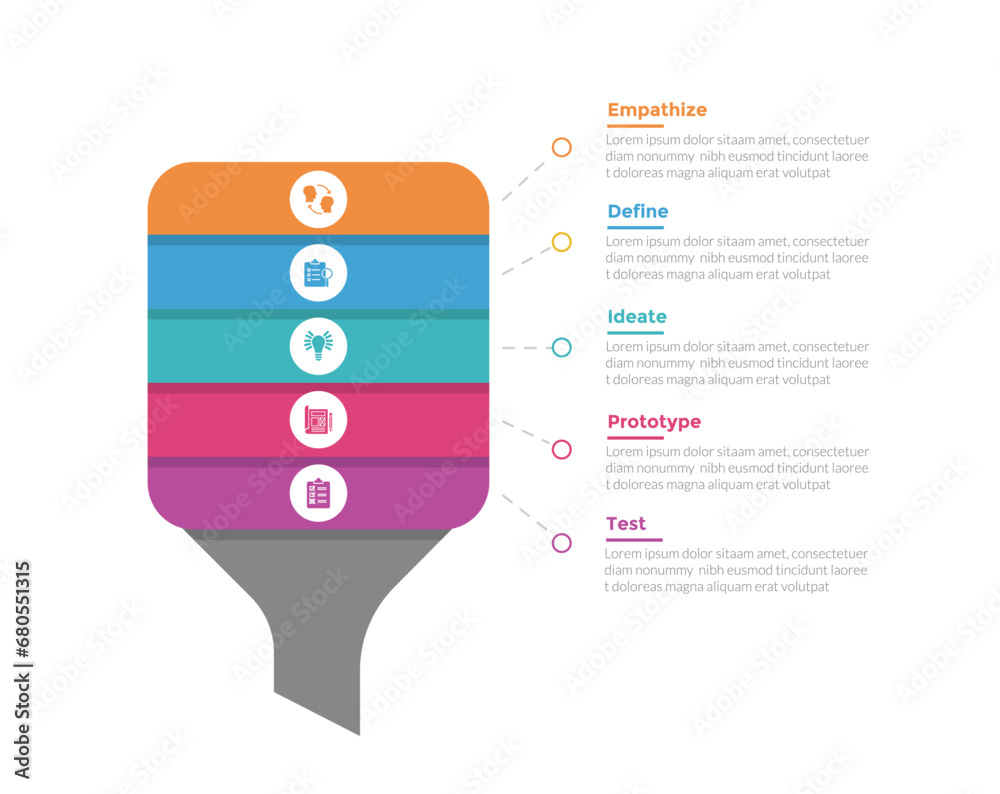 design thinking process infographics template diagram with with long ...