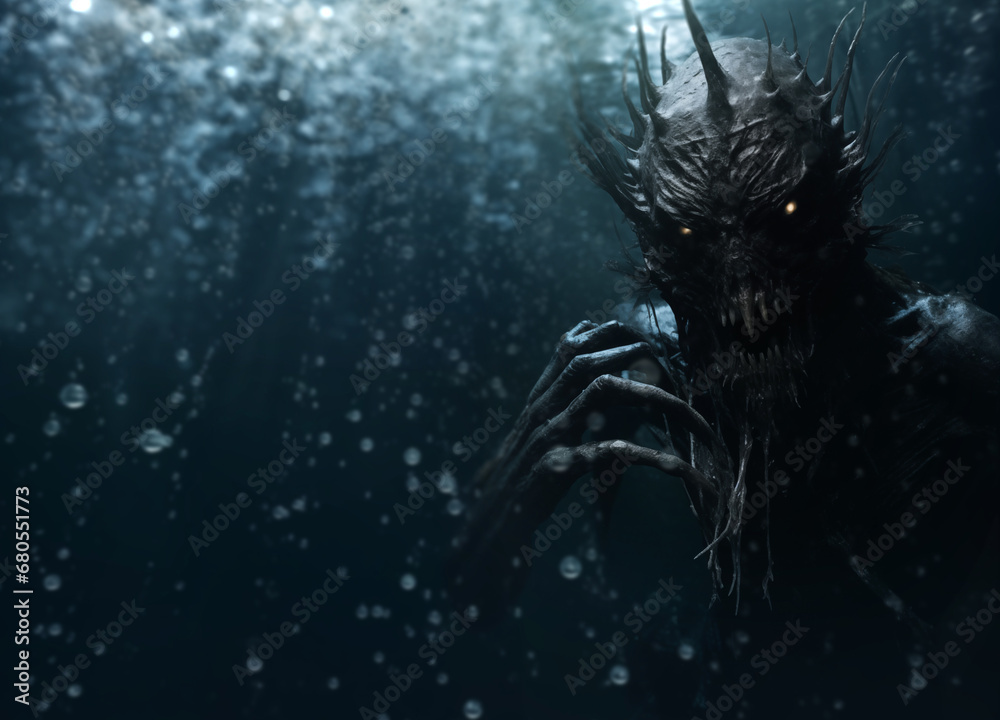 Deep sea monster - underwater - Ocean depths mystery - Copy Space ...
