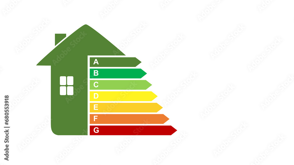 Energy Performance Certificate EPC illustration with classes A, B, C, D ...