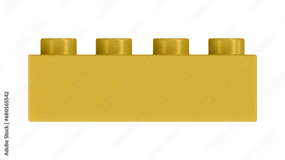 Metallic Gold Lego Block Isolated on a White Background. Close Up View ...