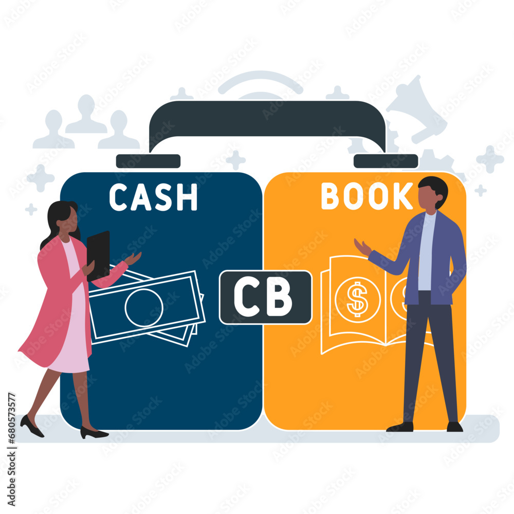 CB - Cash book acronym. business concept background. vector ...