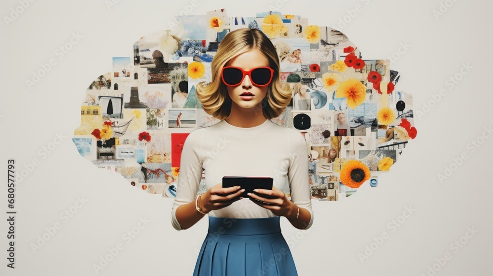 Modern minimal simple collage of social media icons on white, featuring ...