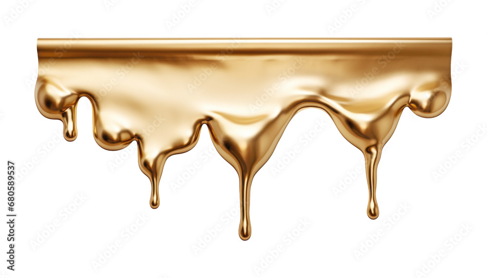 melted gold dripping isolated on transparent background cutout Stock ...