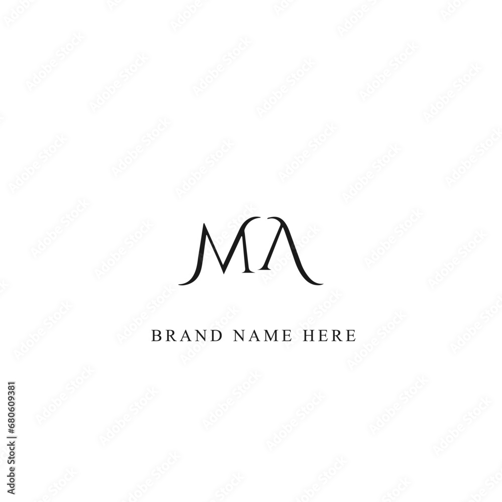 MA logo. M A design. White MA letter. MA M A letter logo design ...