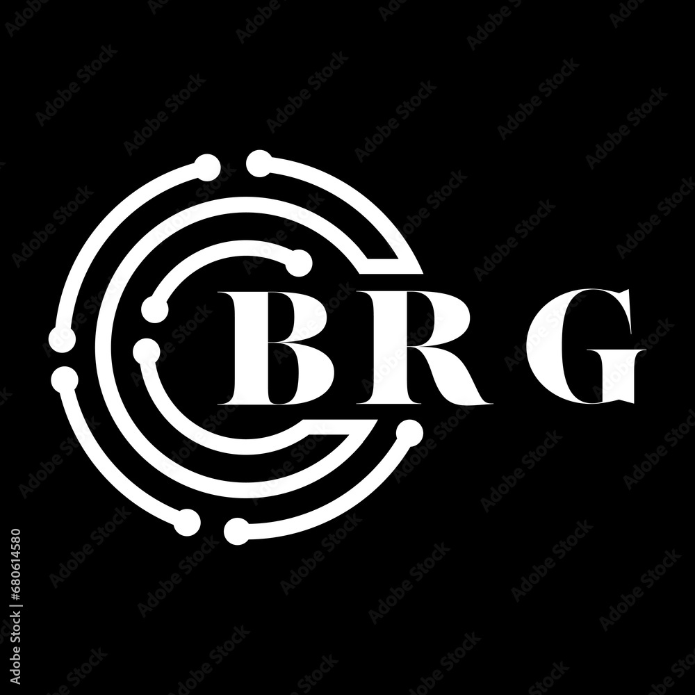BRG letter design. BRG letter technology logo design on white ...